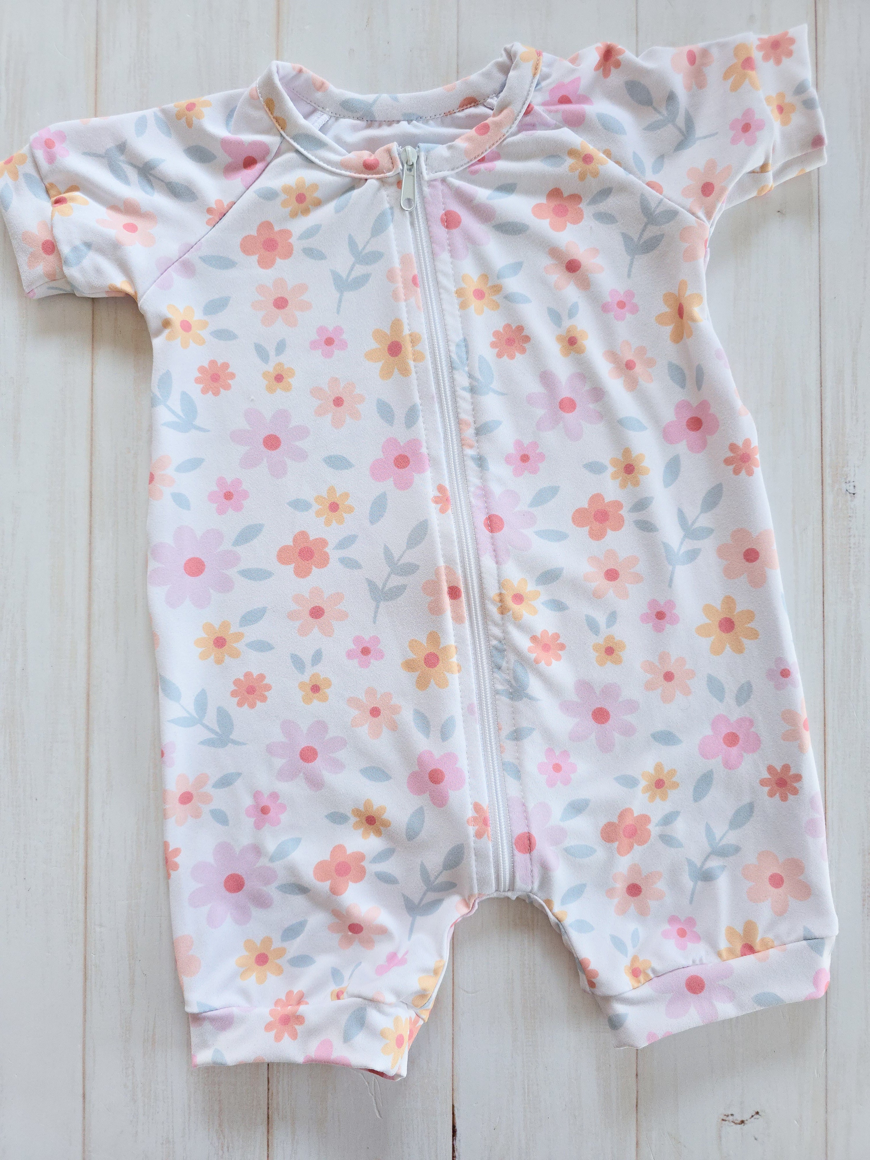 Short Zippy Grow- Pastel Flowers – The Tiny Tots Shop