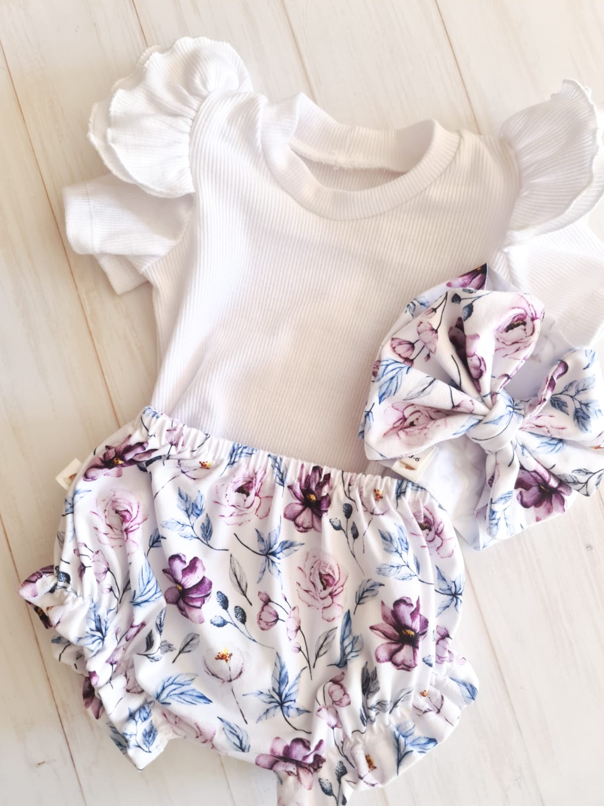 Girls Matching set- Purple and Blue Flowers – The Tiny Tots Shop